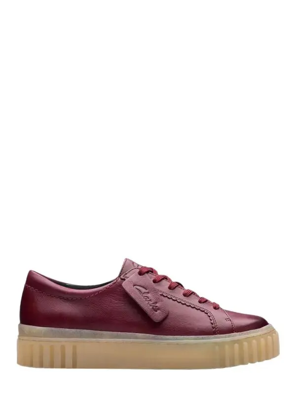 Clarks Mayhill Walk Leather Lace-up Sneakers With Platform Sole - Red