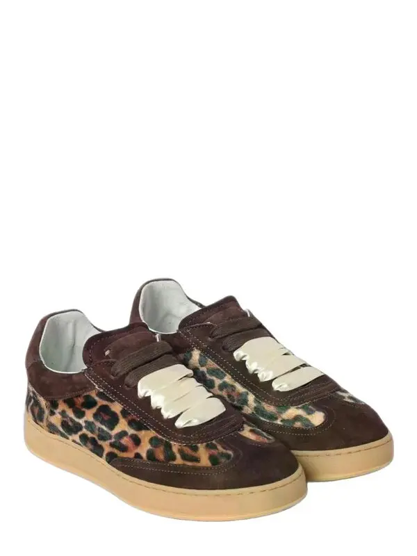 SOLDINI80 Akira Leopard-print Suede Sneakers - Brown