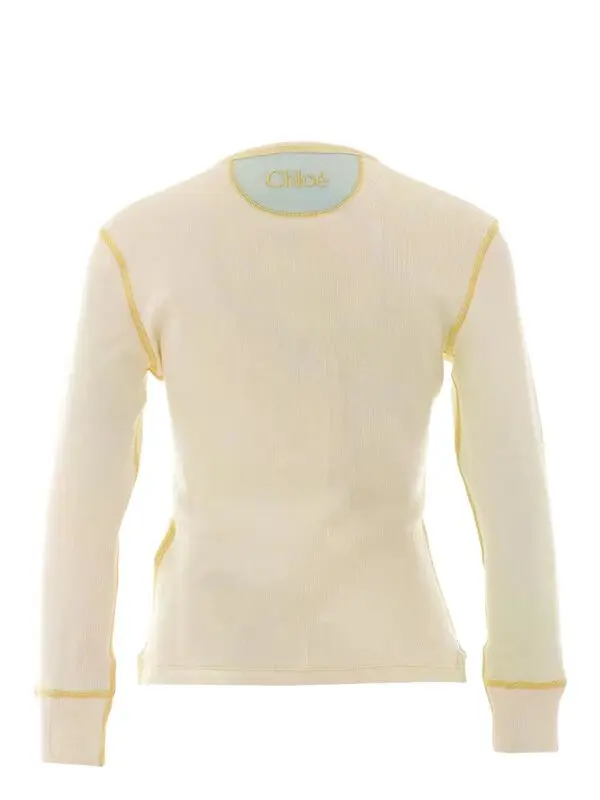 Chloé Henley Neck Cotton Sweater - Neutrals