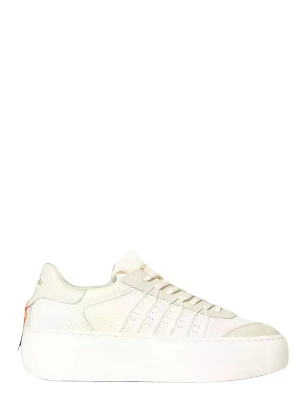 BARRACUDA Bolla Crochet-knit Leather Sneakers - Neutrals
