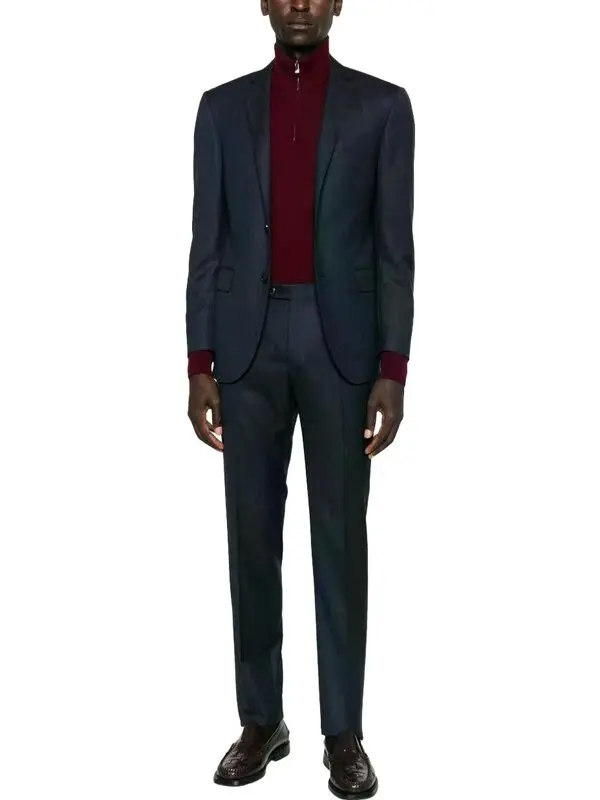 Corneliani Wool Single Brested Suit - Blue