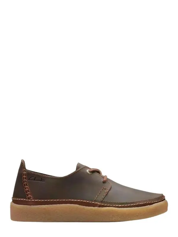 Clarks Oakpark Lace Leather Sneakers - Brown