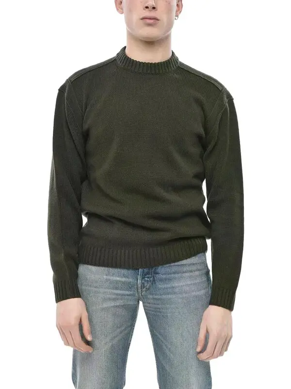 PAOLO PECORA Heavy-weight Crew Neck Sweater - Green