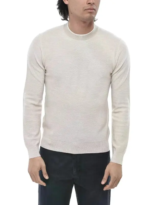 PAOLO PECORA Crew Neck Long Sleeve Sweater - Grey