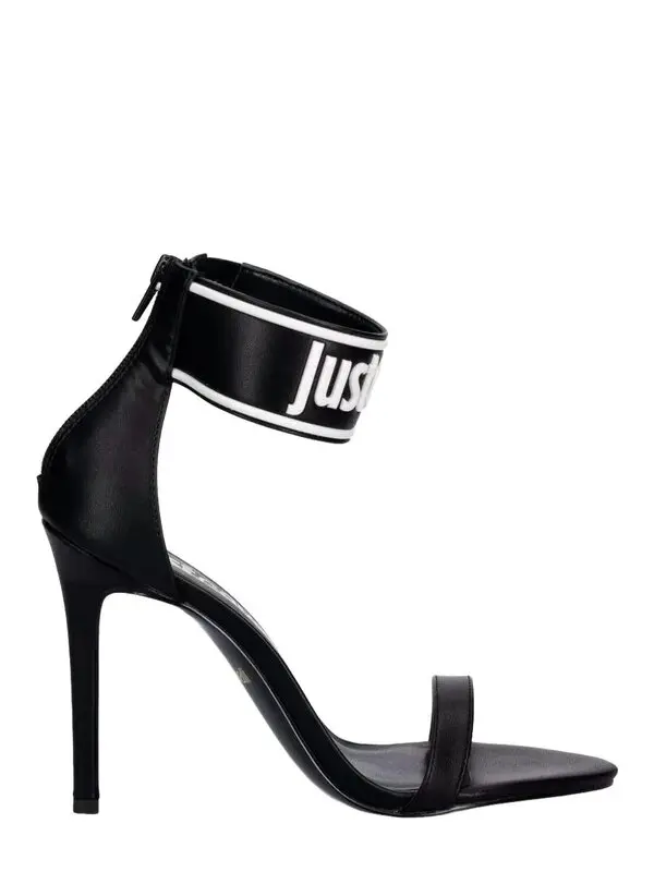 Just Cavalli Logo-strap Stiletto Sandals - Black