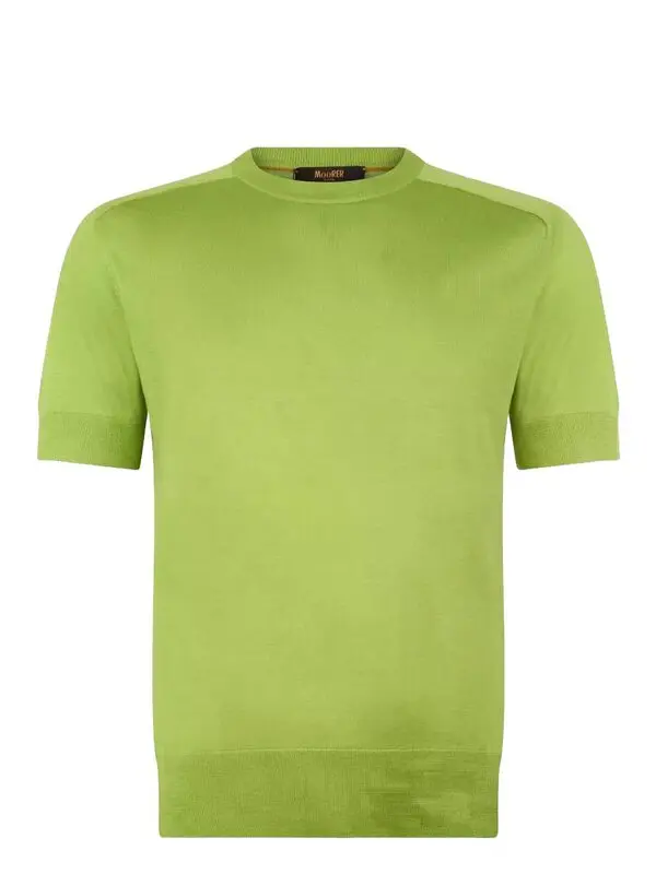 MOORER Short-sleeve Silk Sweater - Green