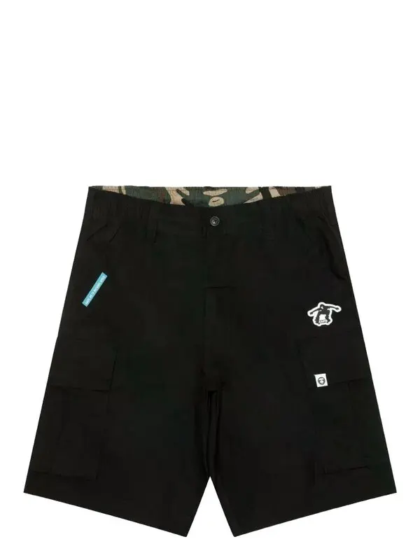 AAPE BY *A BATHING APE Moonface Logo Cargo Shorts - Black