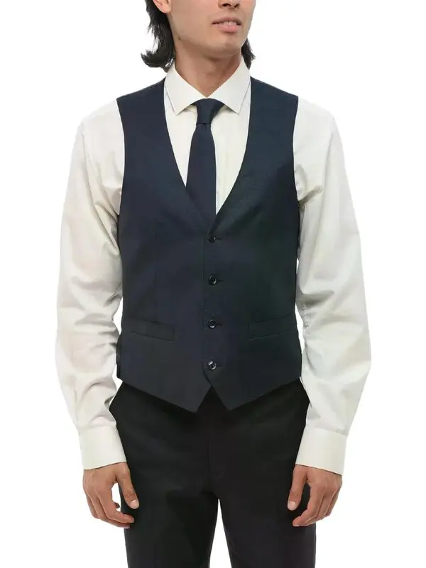 Corneliani Academy Geometric Pattern Waistcoat - Blue