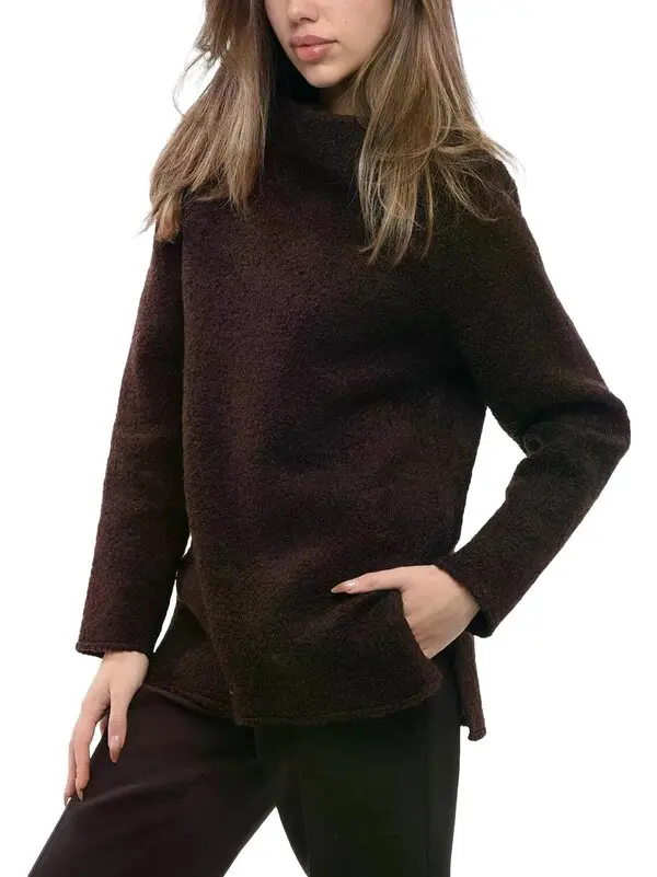 JIL SANDER Bouclé Boat-neck Sweater - Brown
