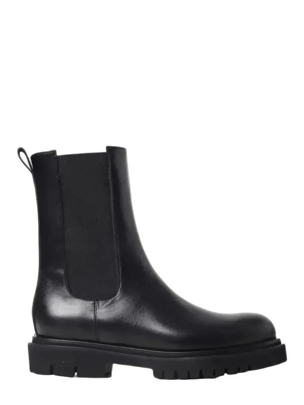 ANNA F. Leather Ankle Boots - Black