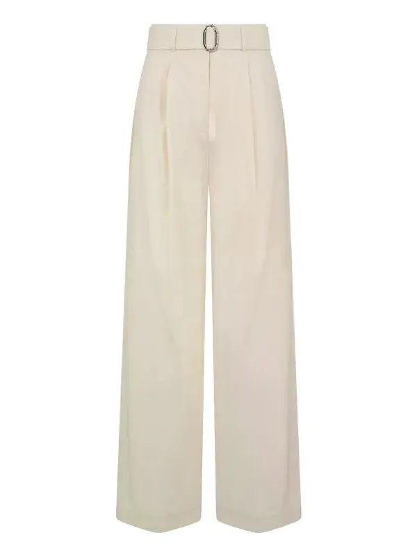 MOORER Belted Wide-leg Trousers - Neutrals