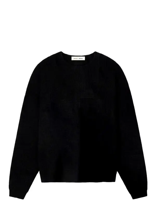 Fear Of God Waffle-knit Crewneck Sweater - Black