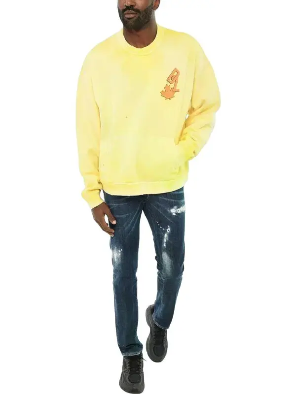 Dsquared2 Cotton Logo Detail Sweatshirt - Yellow