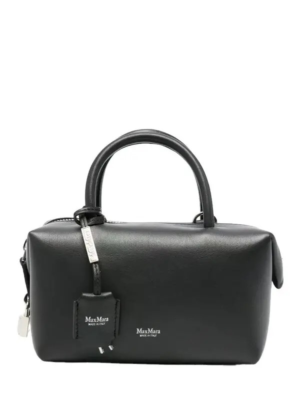 Max Mara Logo-print Leather Mini Bag - Grey