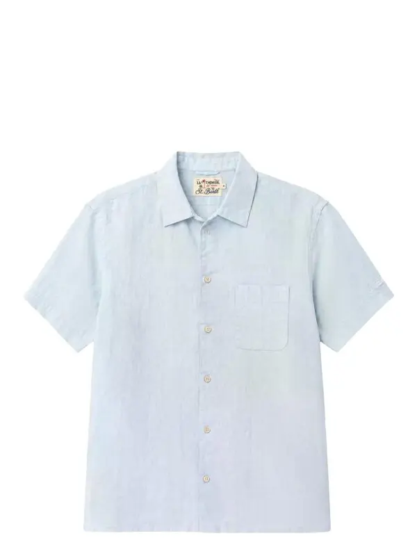 MC2 SAINT BARTH Short-sleeved Chest-pocket Shirt - Blue