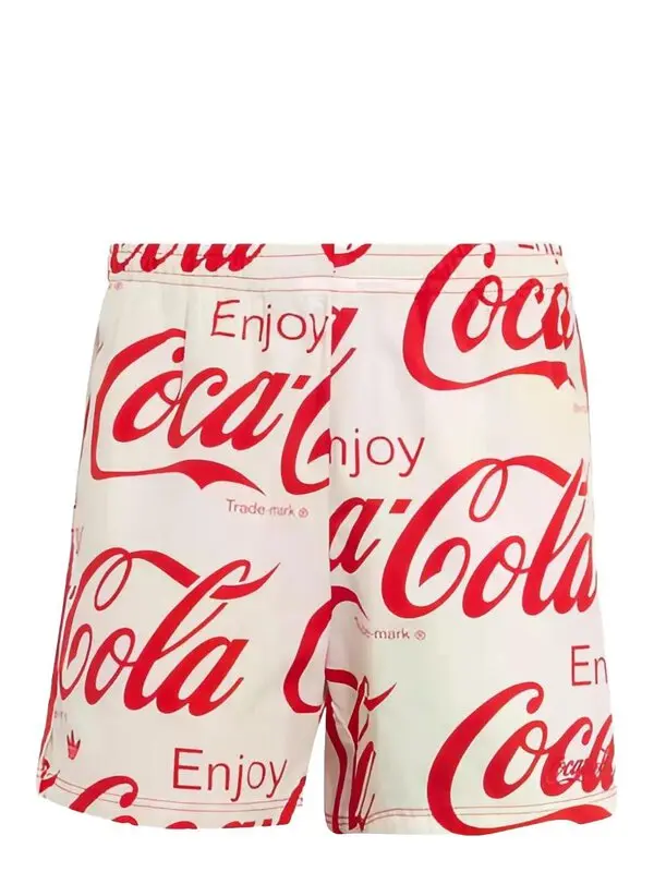 Adidas X Coca-cola All-over Logo Print Shorts - Neutrals