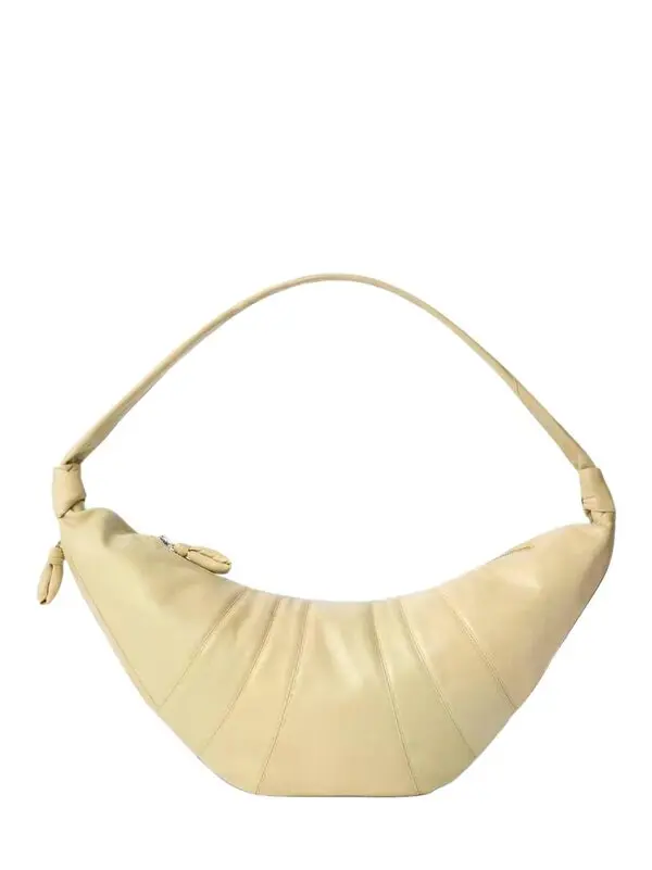 LEMAIRE Large Croissant Bag In Leather - Yellow