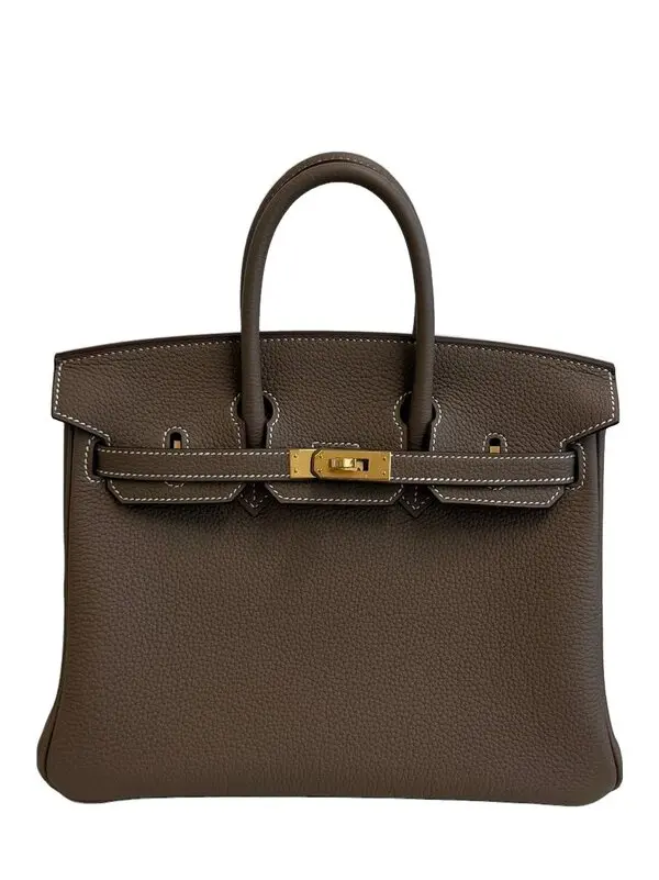 Hermès Birkin 25cm Etoupe Togo Leather With Gold Hardware - Brown