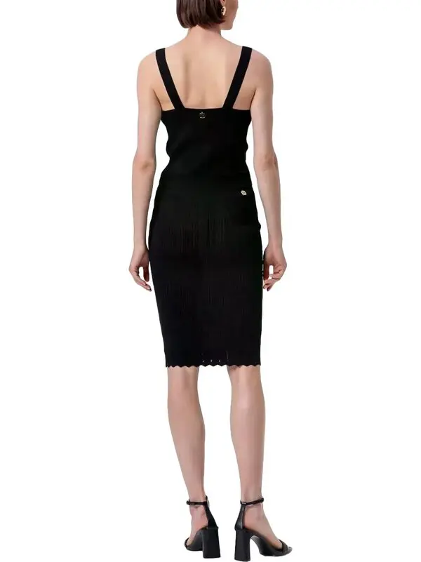 FRACOMINA Cable-knit Scalloped Hem Skirt - Black
