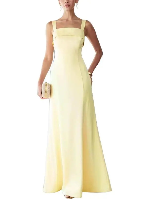 WILLA Square-neck Sleeveless Maxi Dress - Yellow