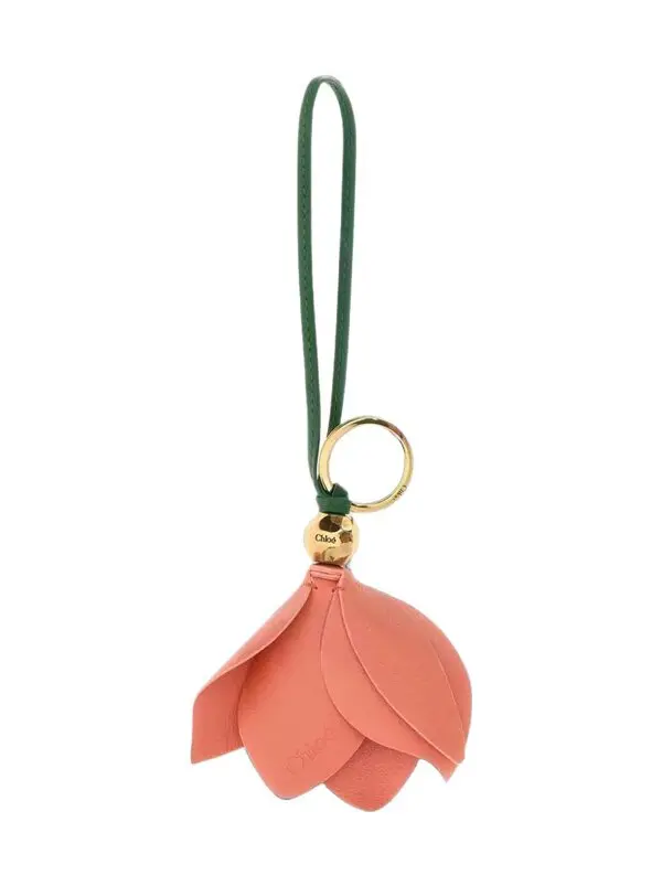 Chloé Symbols Tulip Leather Bag Charm - Orange