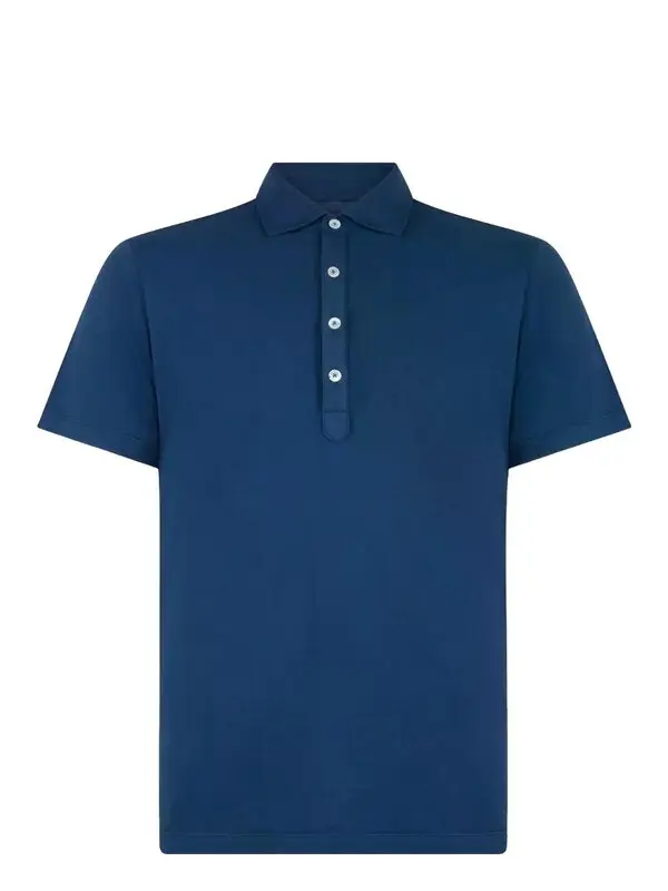 MOORER Fulton Short-sleeve Polo Shirt - Blue