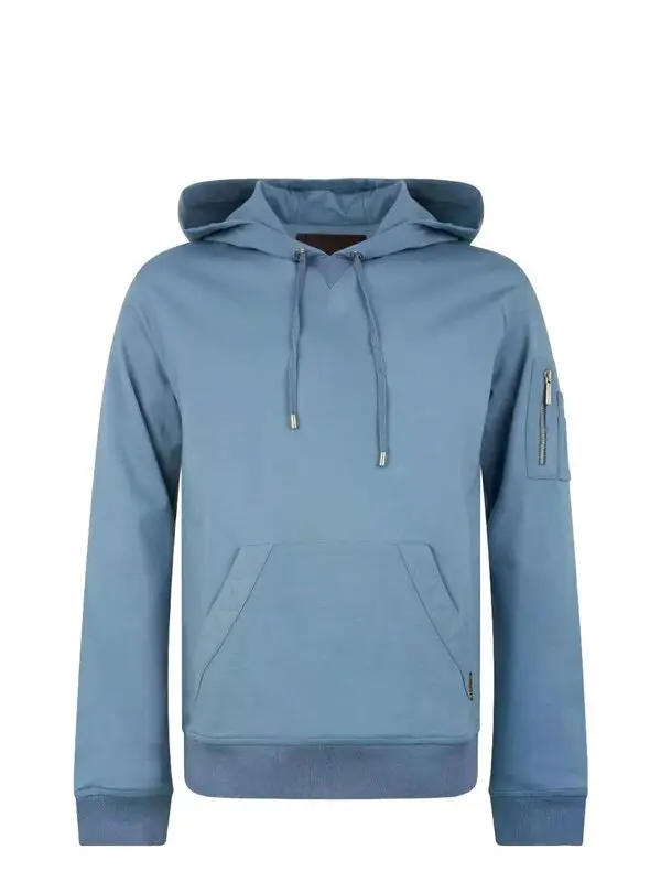MOORER Zip-pocket Hoodie - Blue