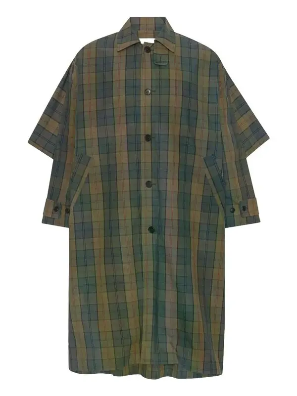 Henrik Vibskov Uncut Tartan-check Coat - Brown