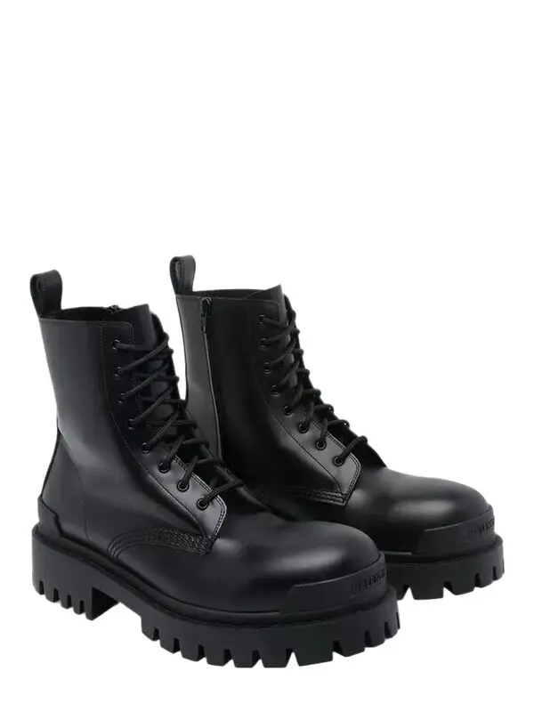 Balenciaga Strike Lace-up Ankle Boots - Black