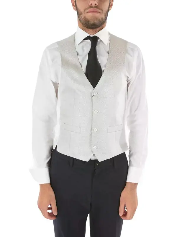 Corneliani Single-breasted Silk Waistcoat - Grey