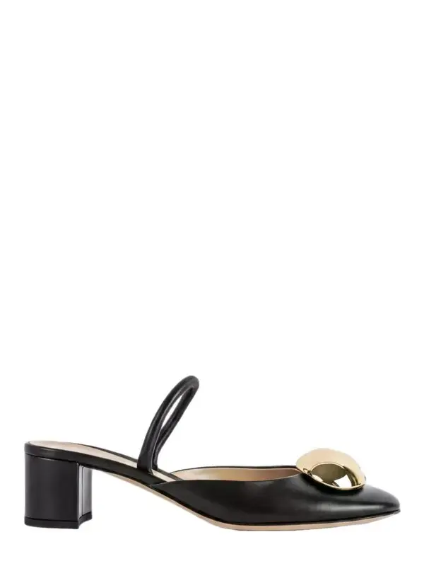 GIANVITO ROSSI Sphera Embellished Leather Mules - Black