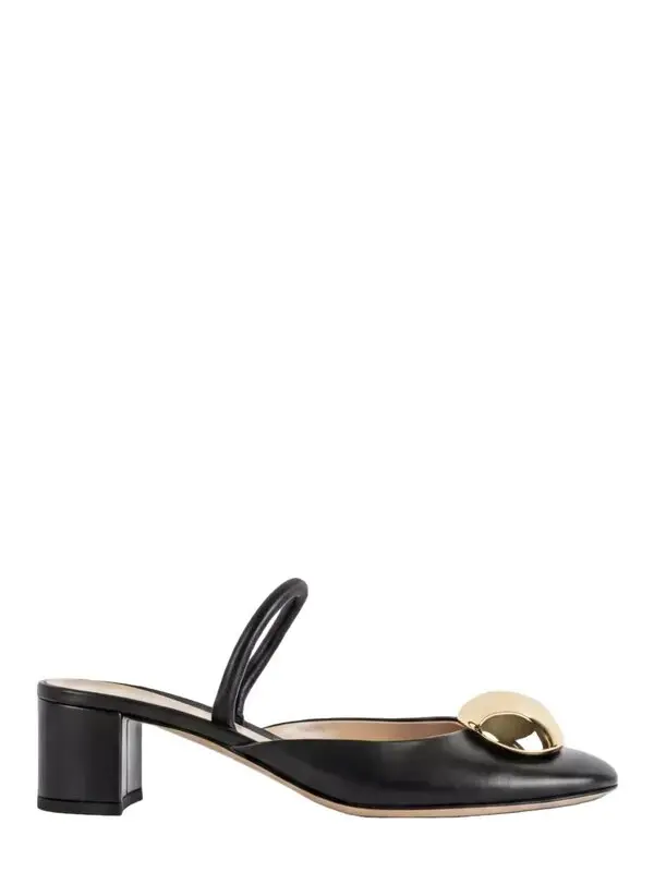 GIANVITO ROSSI Sphera Embellished Leather Mules - Black
