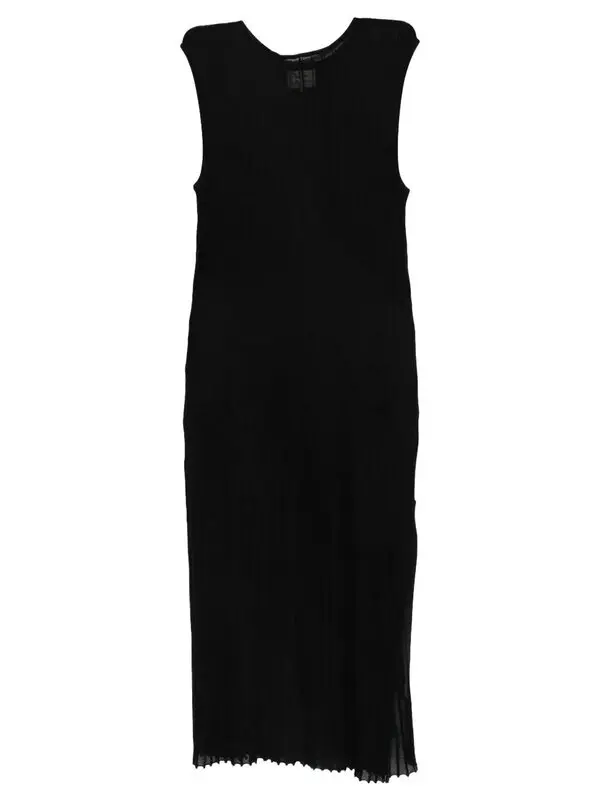Loulou De Saison Sleeveless Round Neck Pleated Midi Dress - Black