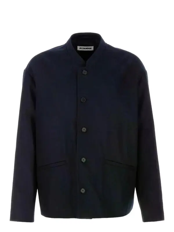 JIL SANDER Collarless Jacket - Blue