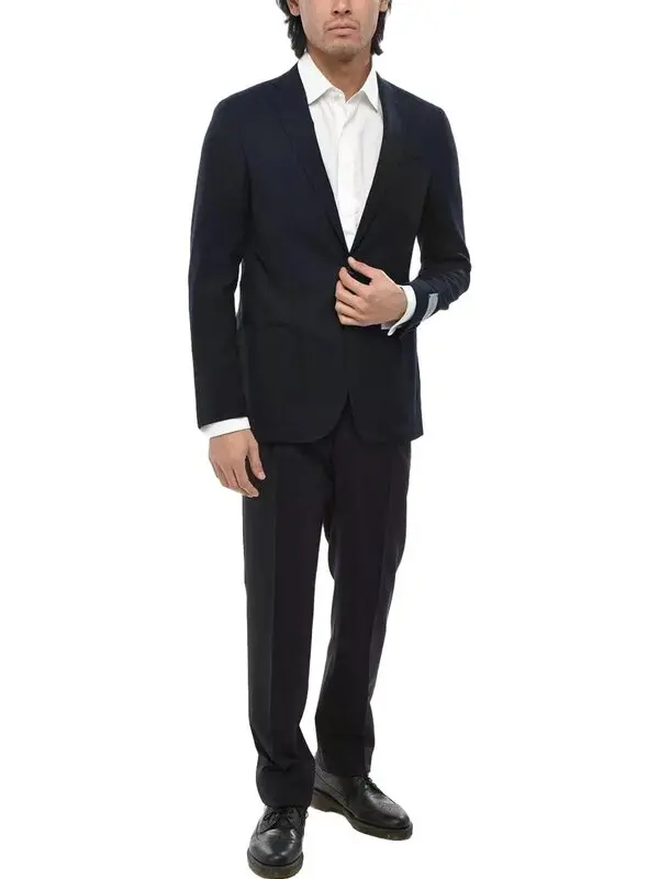 Corneliani Single-breasted Wool Blazer - Blue