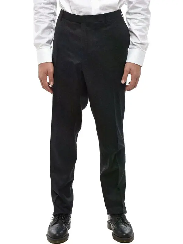 Corneliani Flat-front Wool Tailored Trousers - Grey
