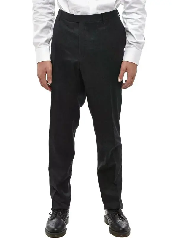 Corneliani Flat-front Wool Tailored Trousers - Grey