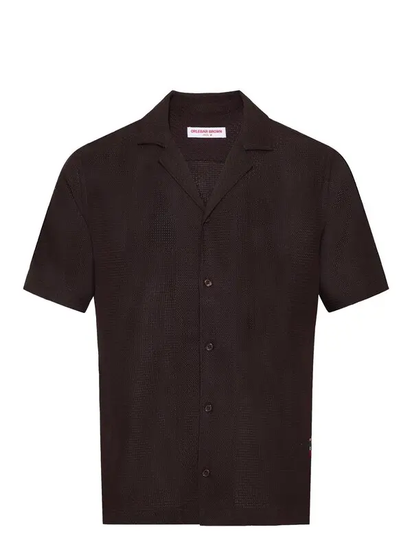 Orlebar Brown Relaxed Open-weave Cotton Shirt - Espresso