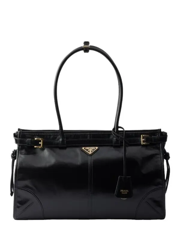 Prada Bonnie Large Leather Handbag - Black