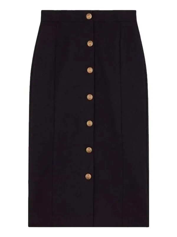 GOLDEN GOOSE Buttoned Midi Skirt - Black