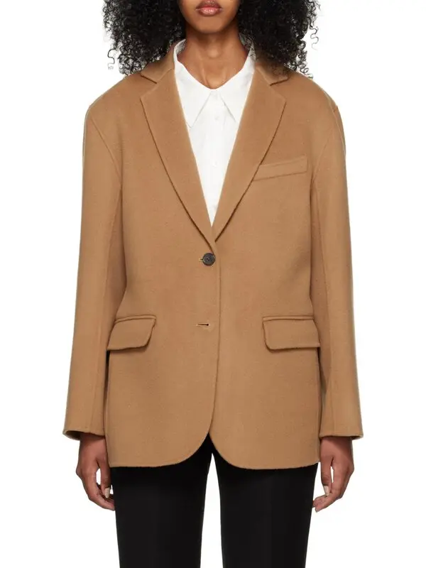 ANINE BING Quinn Single-breasted Oversized Blazer - Brown