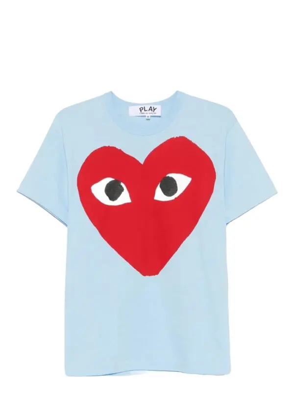 Play Comme Des Garcon Comme Des Garçons Play Heart-print Jersey T-shirt - Blue