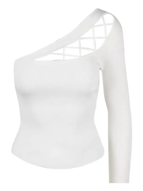 Elisabetta Franchi One-shoulder Asymmetrical Top - White