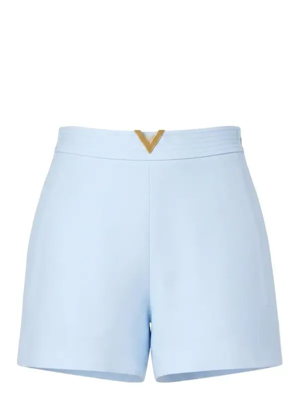 Valentino Garavani Logo Detail High-waisted Shorts - Blue