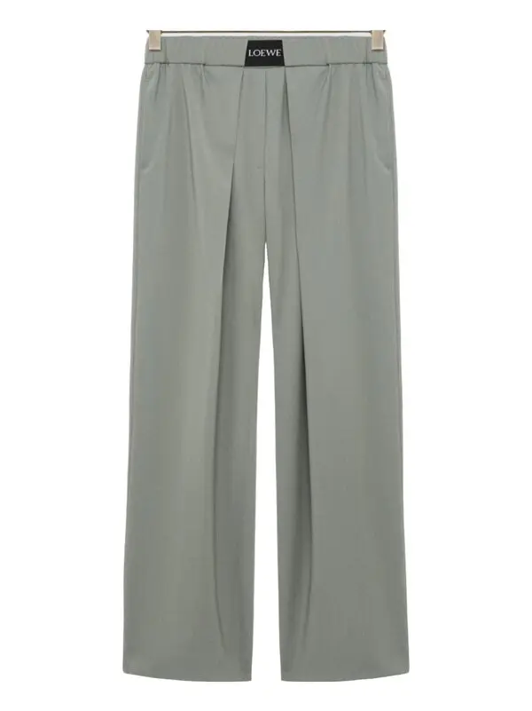 Loewe Mid-rise Pleated Straight-leg Trousers - Light Sage