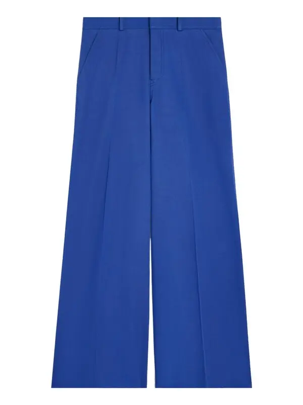 Celine Cotton Twill Wide Leg Trousers - No