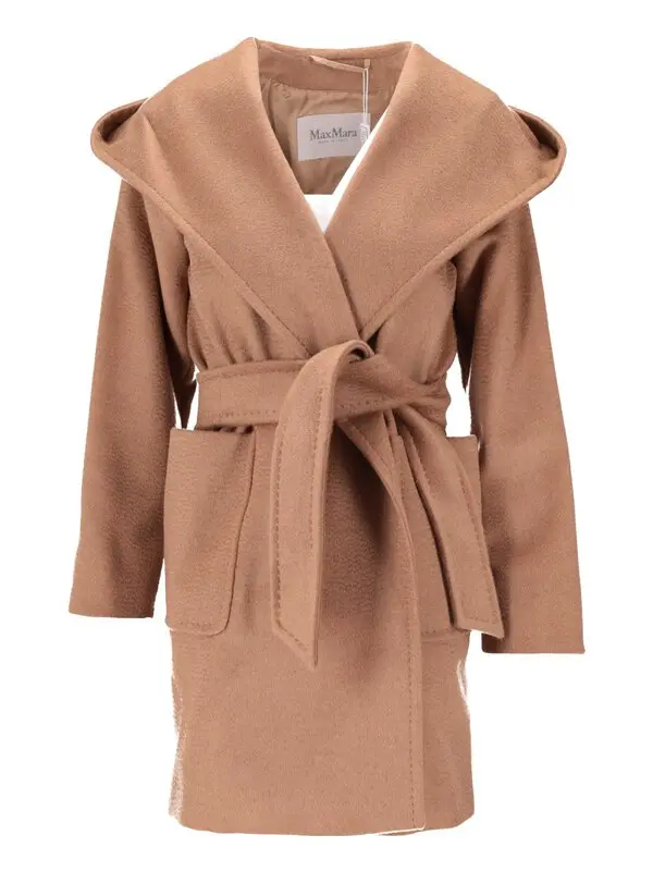 Max Mara Long-sleeved Wrap Coat - Nude
