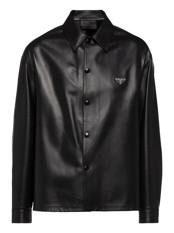 Prada Triangle-logo Button-up Shirt - Black