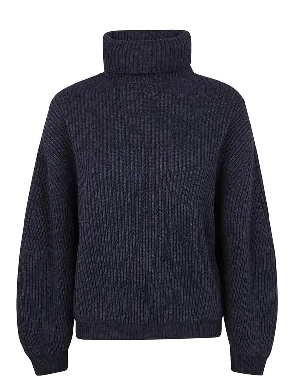 SEMICOUTURE Oversized Turtleneck Sweater - Black