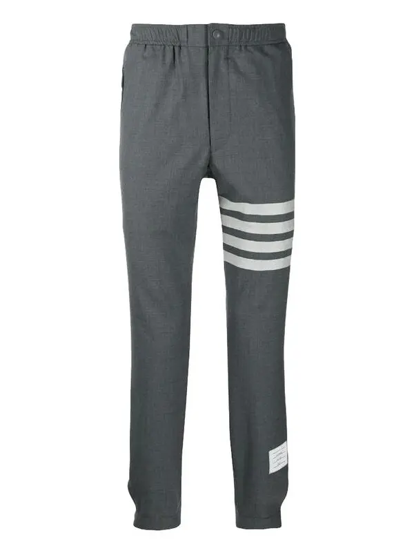 Thom Browne Plain Weave Suiting Track Pants - Medium Gray
